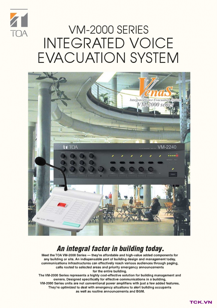 Hệ thống âm thanh thông báo - Amplifier VM-2240 PA TOA - TckSoft