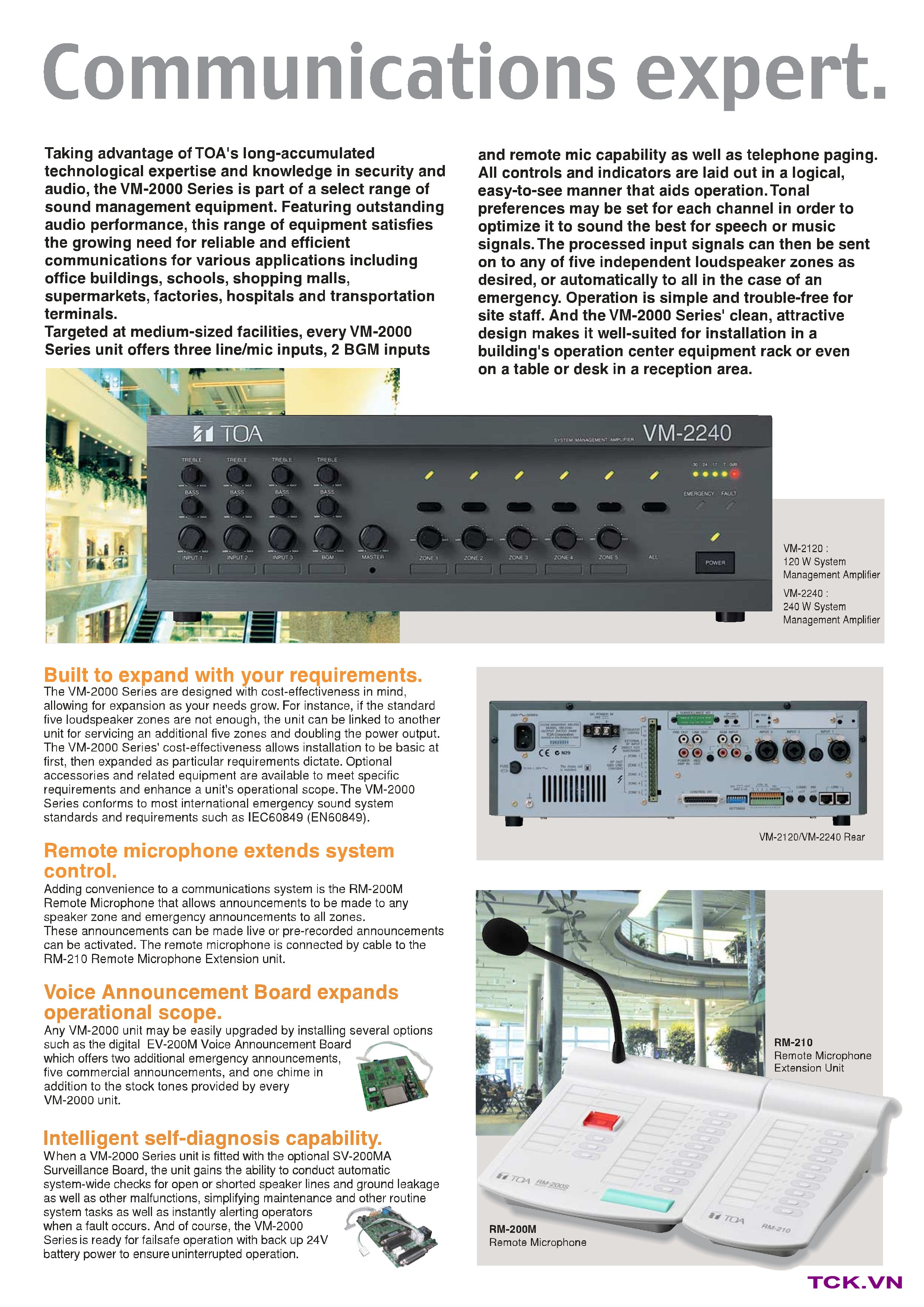Hệ thống âm thanh thông báo - Amplifier VM-2240 PA TOA - TckSoft